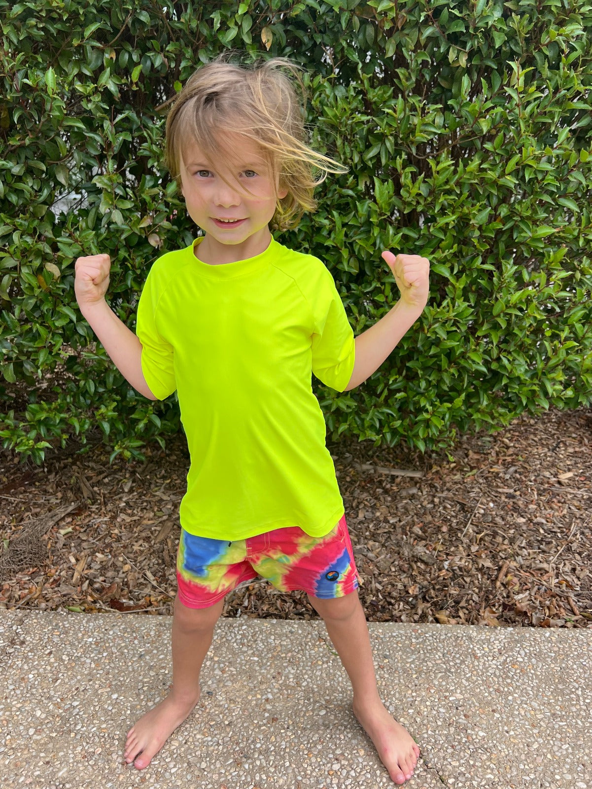 Safety Yellow | Kids Rashie I Back Beach Rd